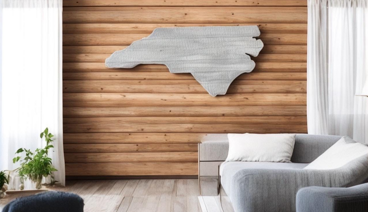 Large North Carolina Wooden Wall Sign – Rustic NC State Decor ...